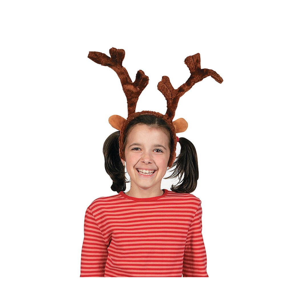 Cute Stuffed Deluxe Reindeer Antlers Headband Costume - Etsy