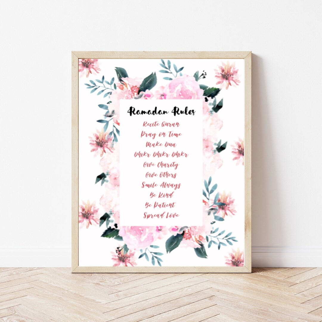Ramadan Rules, Islamic House Rules, Ramadan Decor, Islamic Wall Art ...