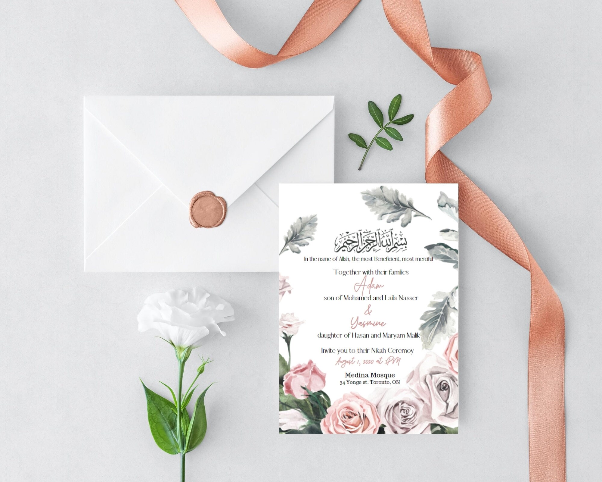 Wall Décor Muslim Wedding Invitation Nikah Walima Shadi Invite Digital ...