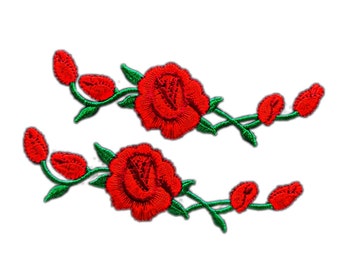 Red Rose Applique | Etsy