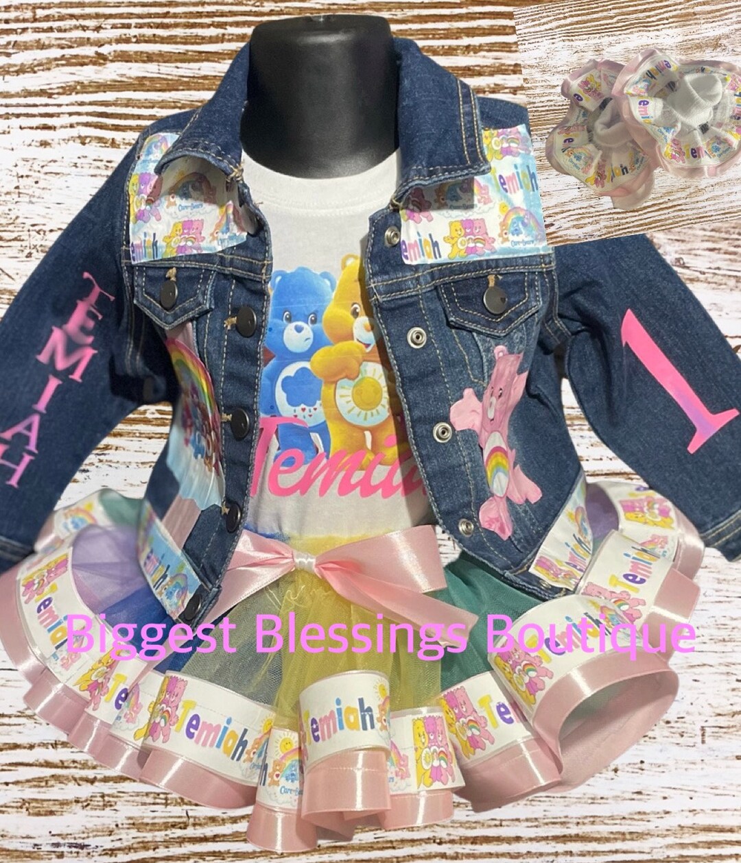 Bear Ribbon Trim Tutu, Care Bear, Bear Jean Jacket, Ribbon Trim, Tutu ...