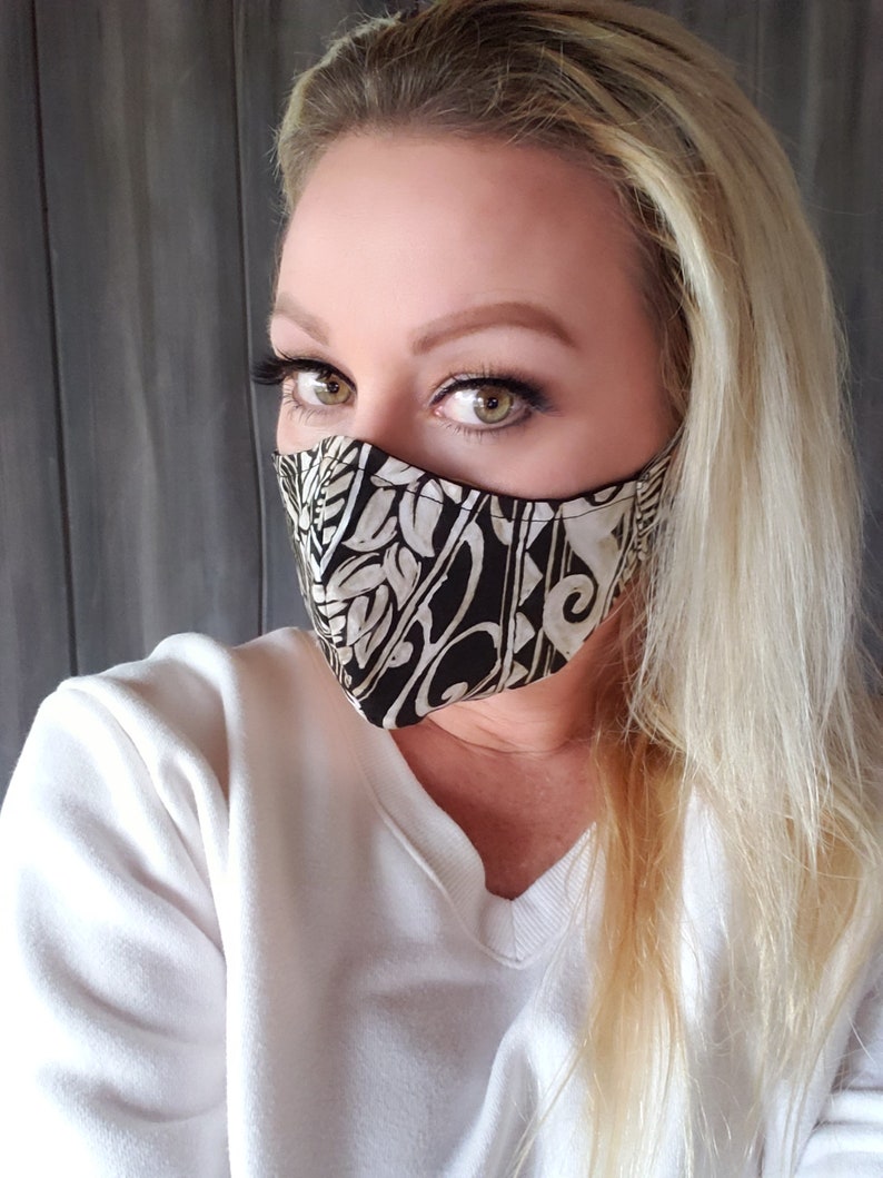 Hawaiian Print Mask, Tribal Print Mask, Mask With Filter Pocket, Aloha ...