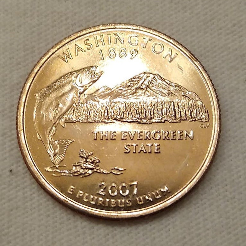RaRe 2007-D WashingtoN State Quarter Reverse Toning Golden | Etsy