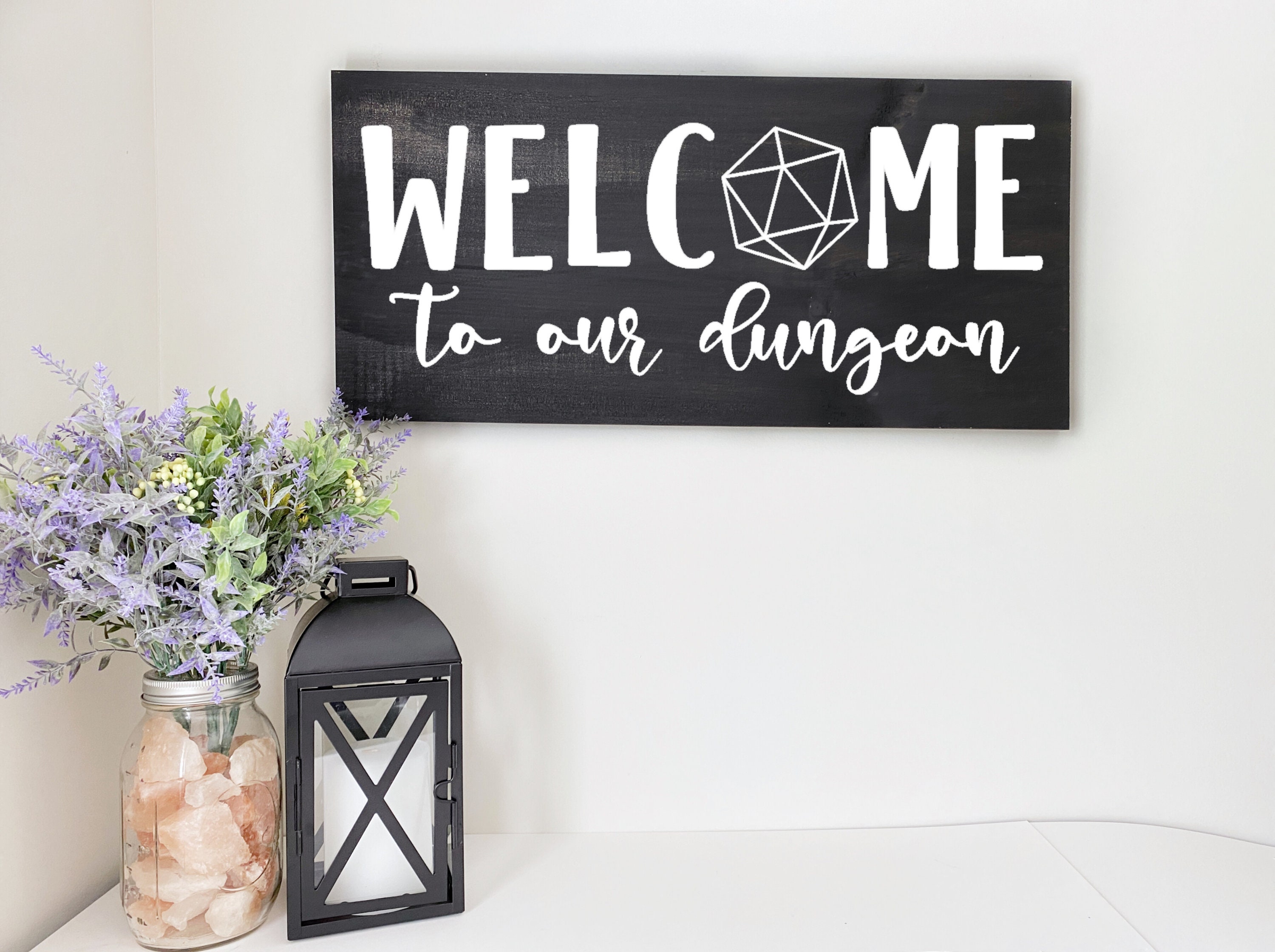 Welcome to our dungeon sign D20 DND gift for DM DND wall | Etsy