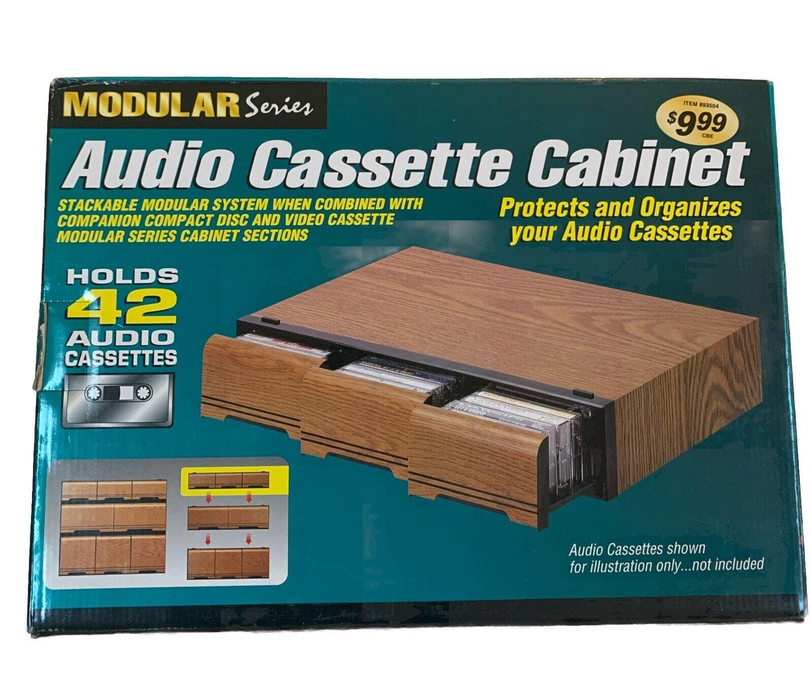 Audio Cassette Cabinet Stackable Modular System, Holds 42 Audio ...
