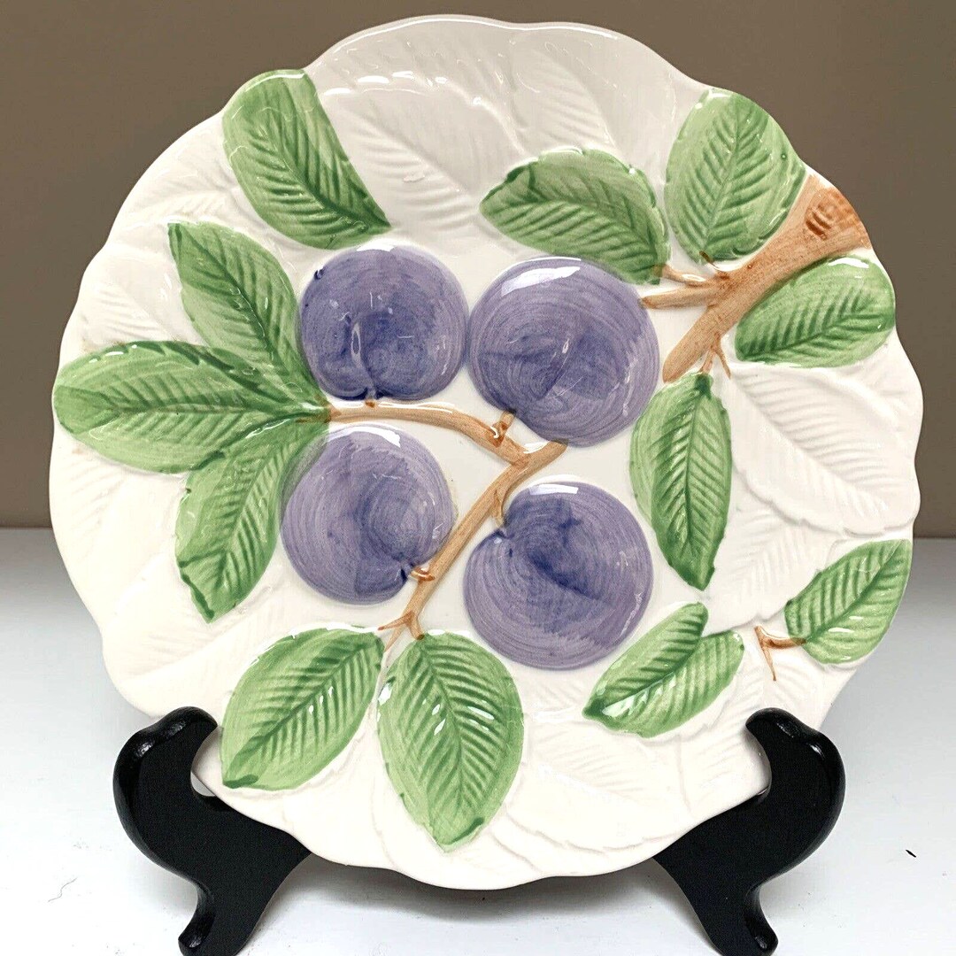 Vintage Fruit Du Jour Blueberry Plate by Shafford 1987 8 Inch Made in ...
