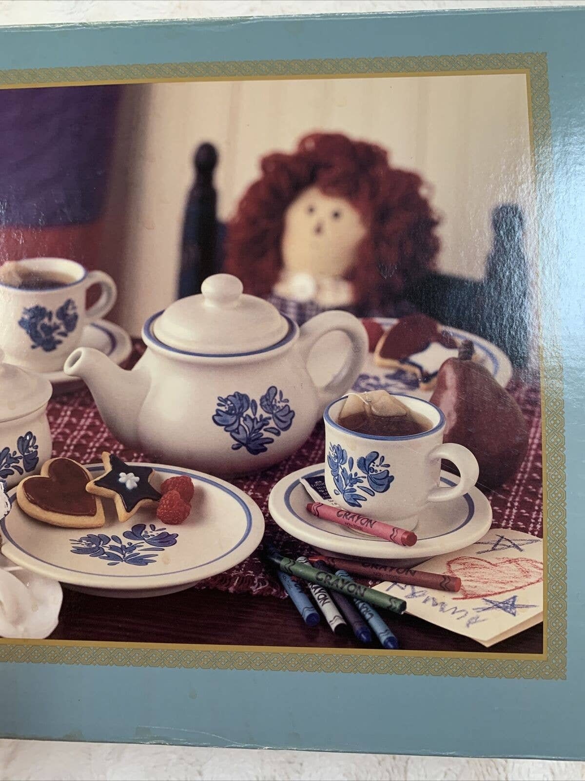 RARE 2001 Pfaltzgraff Yorktowne Stoneware My First Tea Set Mint in Box ...