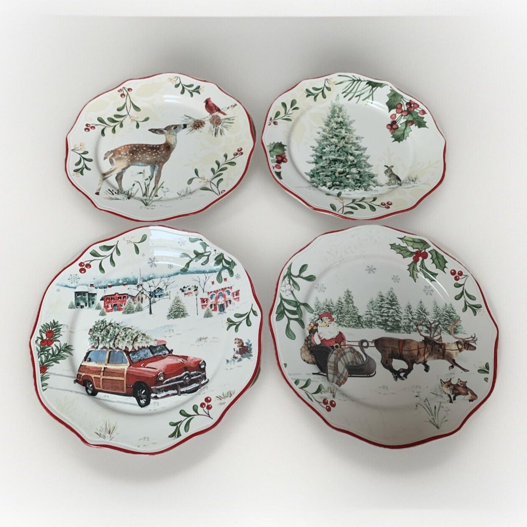 4 Better Homes Gardens Heritage Collection Salad Plates Winter ...