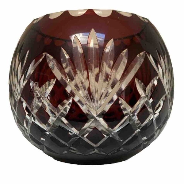 Red Cut Crystal Bowl - Etsy