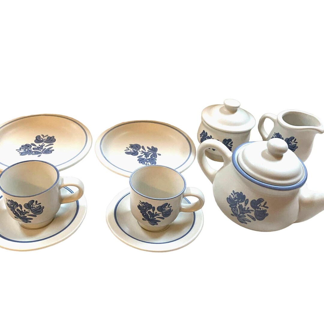VTG 2001 Children's Pfaltzgraff Yorktowne Stoneware My First Tea Set ...