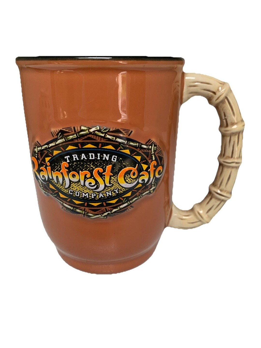 Rain Forest Café Coffee Cup Mug Trading Co. Bamboo-look Handle Raised ...