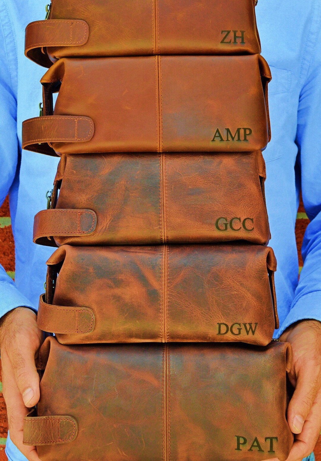 Personalized Gift for Dad L Custom Mens Leather Toiletry Bag L Travel ...