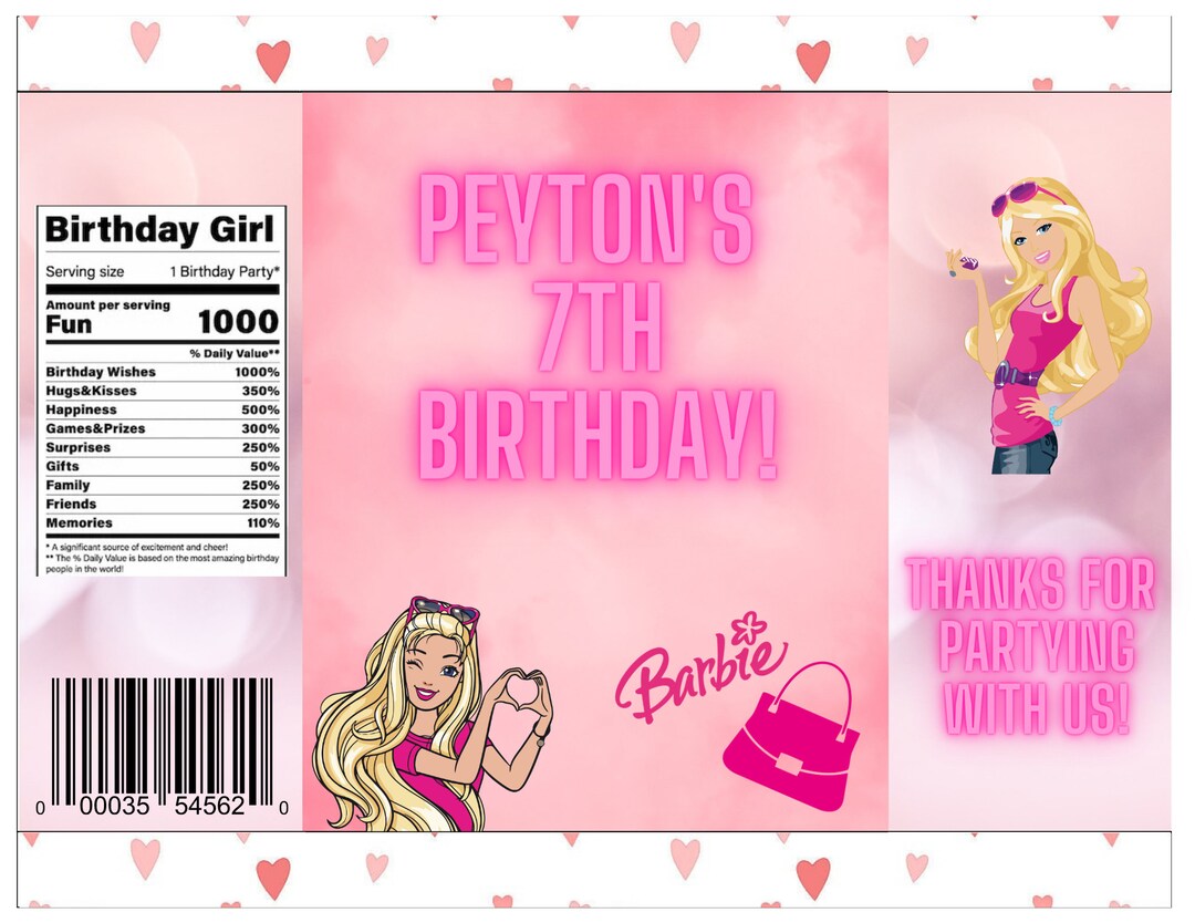 Custom Barbie Chip Bag - Etsy