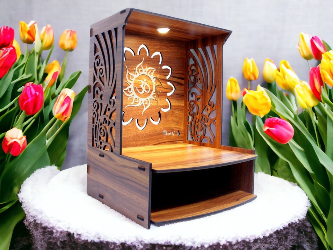 Home Office Decor Beautiful Wooden Pooja Stand for Home-mandir Pooja ...