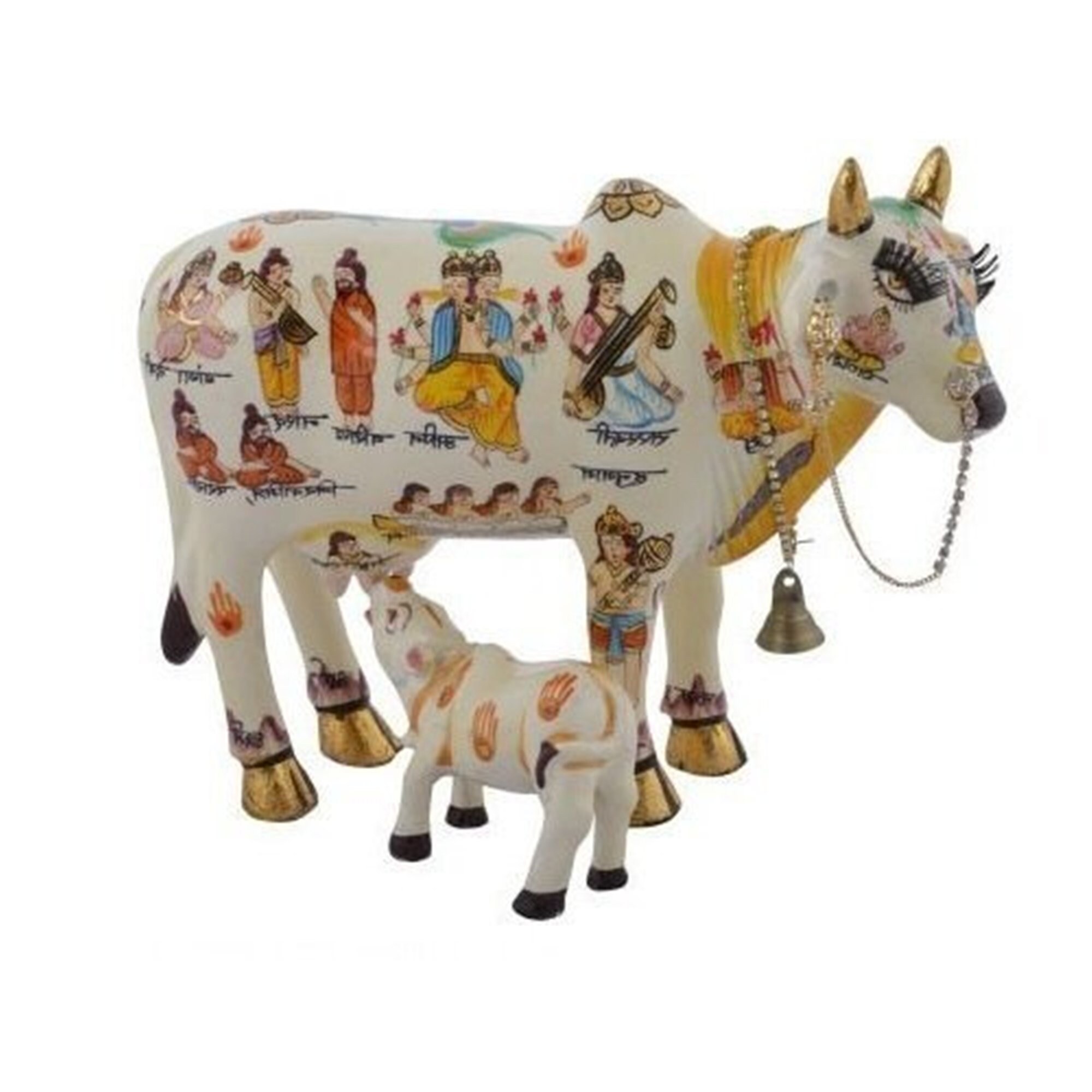 Polyresin Home Decor Kamdhenu Cow & Calf Figurine Idol Showpieces - Etsy