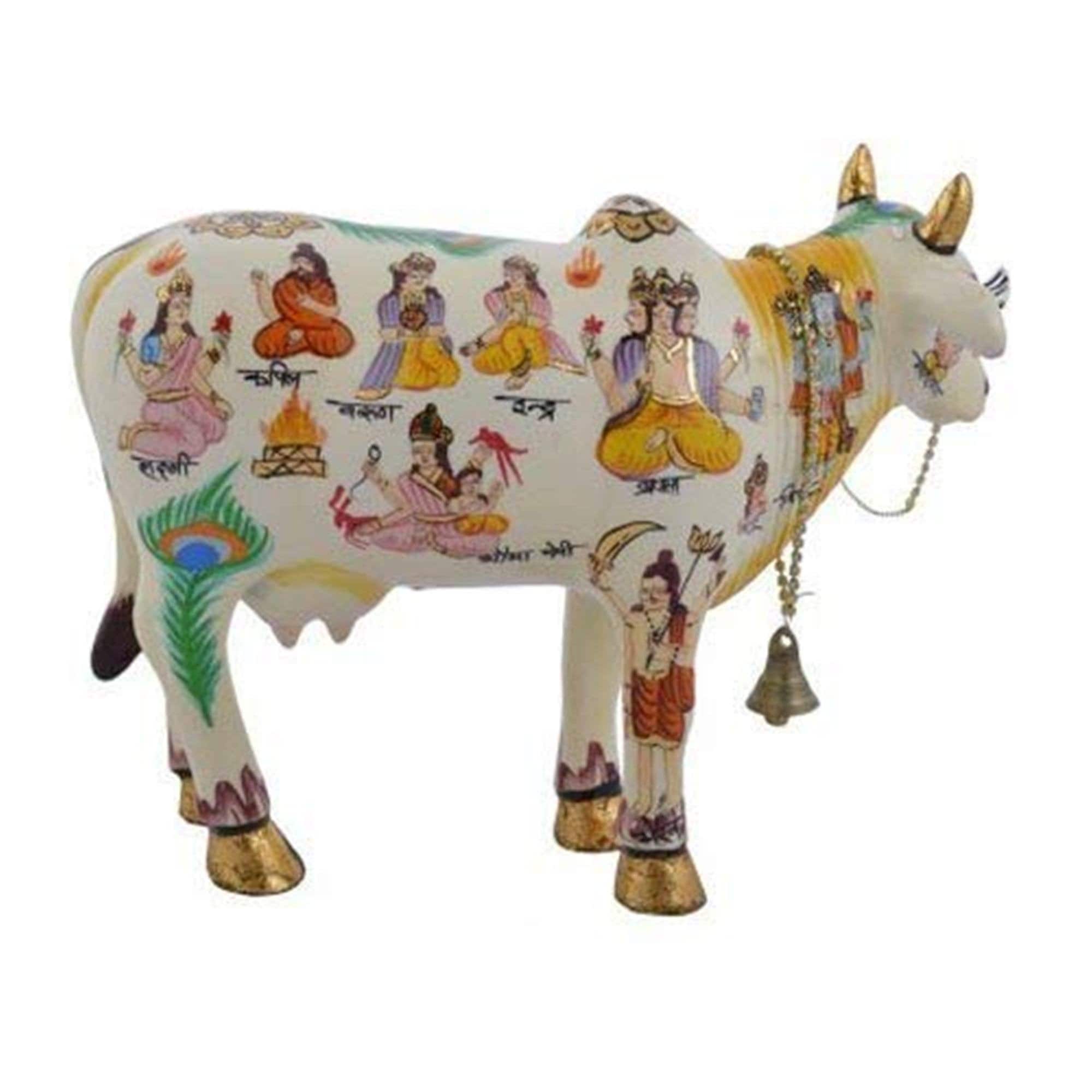Polyresin Home Decor Kamdhenu Cow & Calf Figurine Idol Showpieces - Etsy