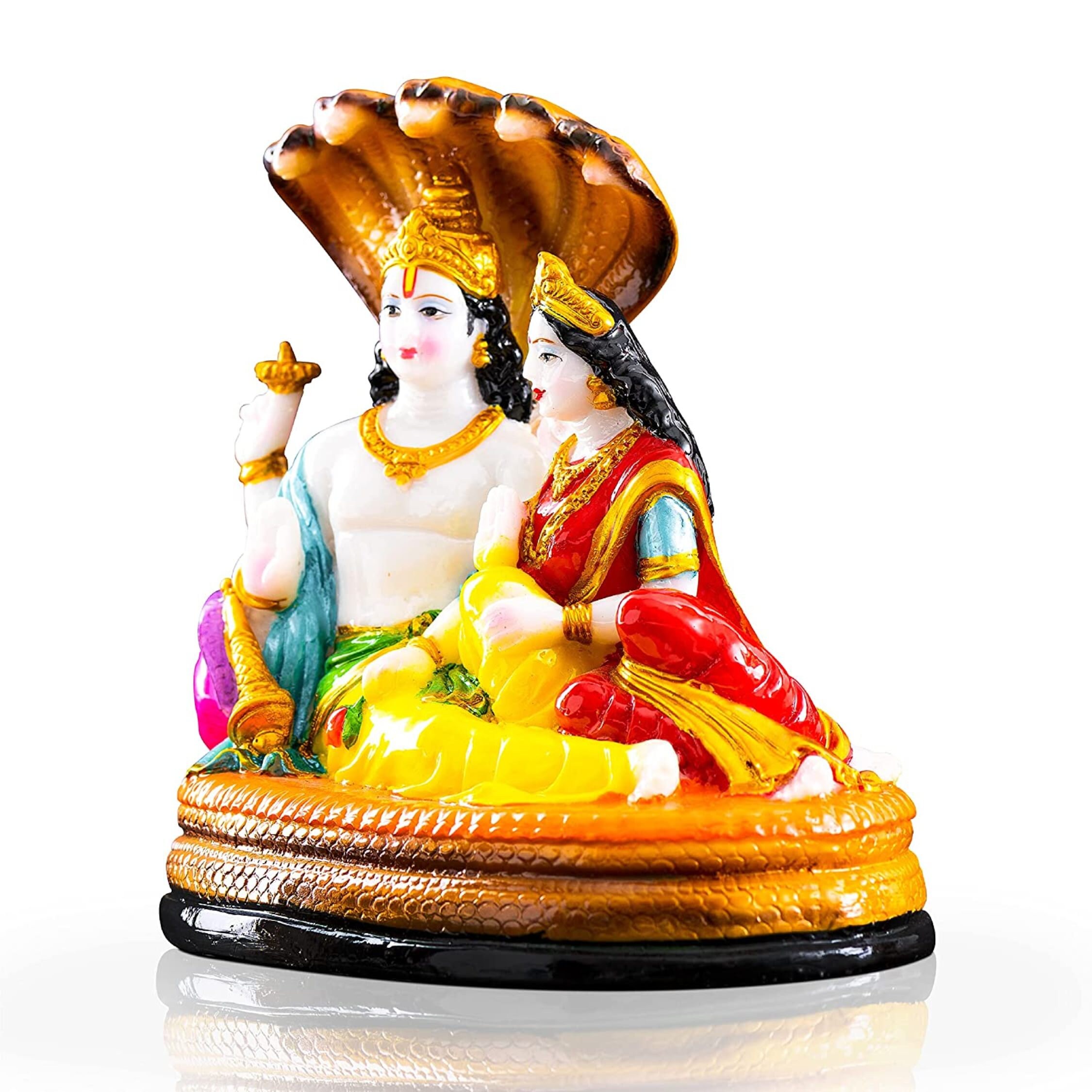 Hindu God Vishnu Laxmi Ji Murti Idol Statue Etsy