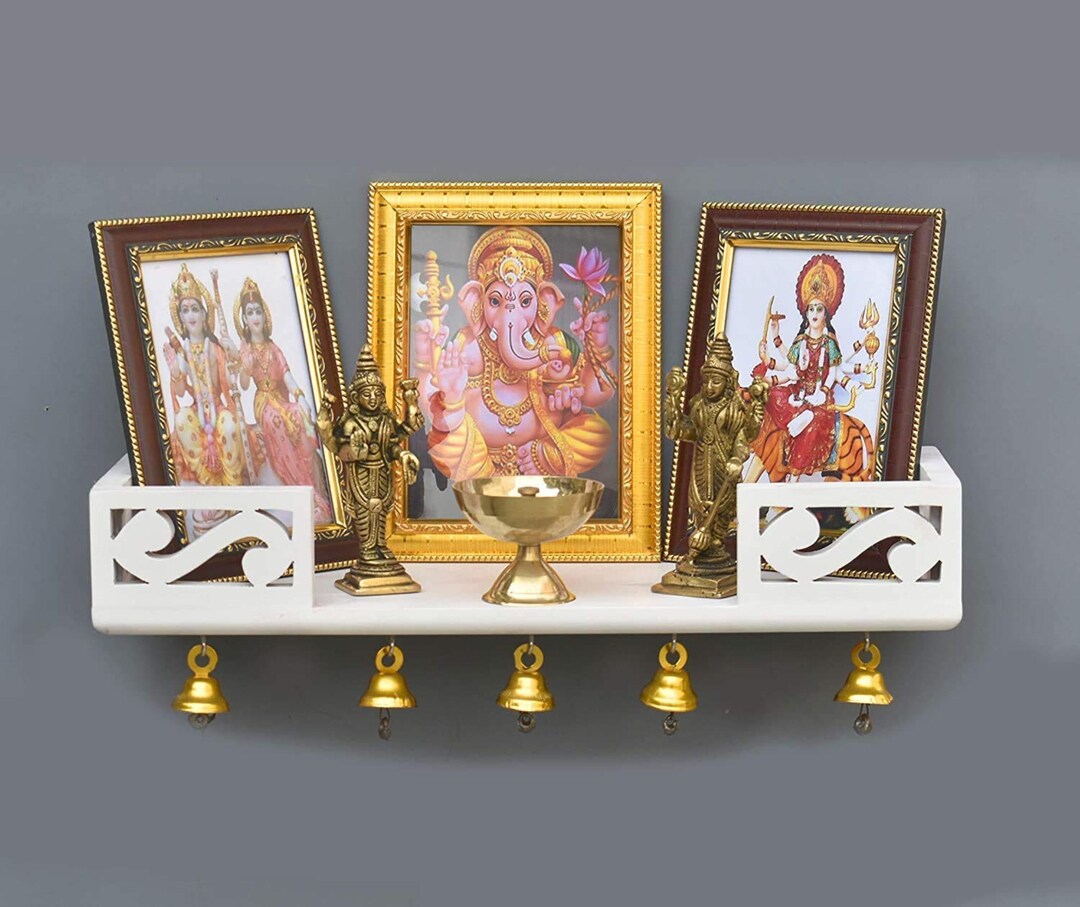 Home Decor Wooden Wall Mount Temple for Home Temple/wall Shelf/pooja ...