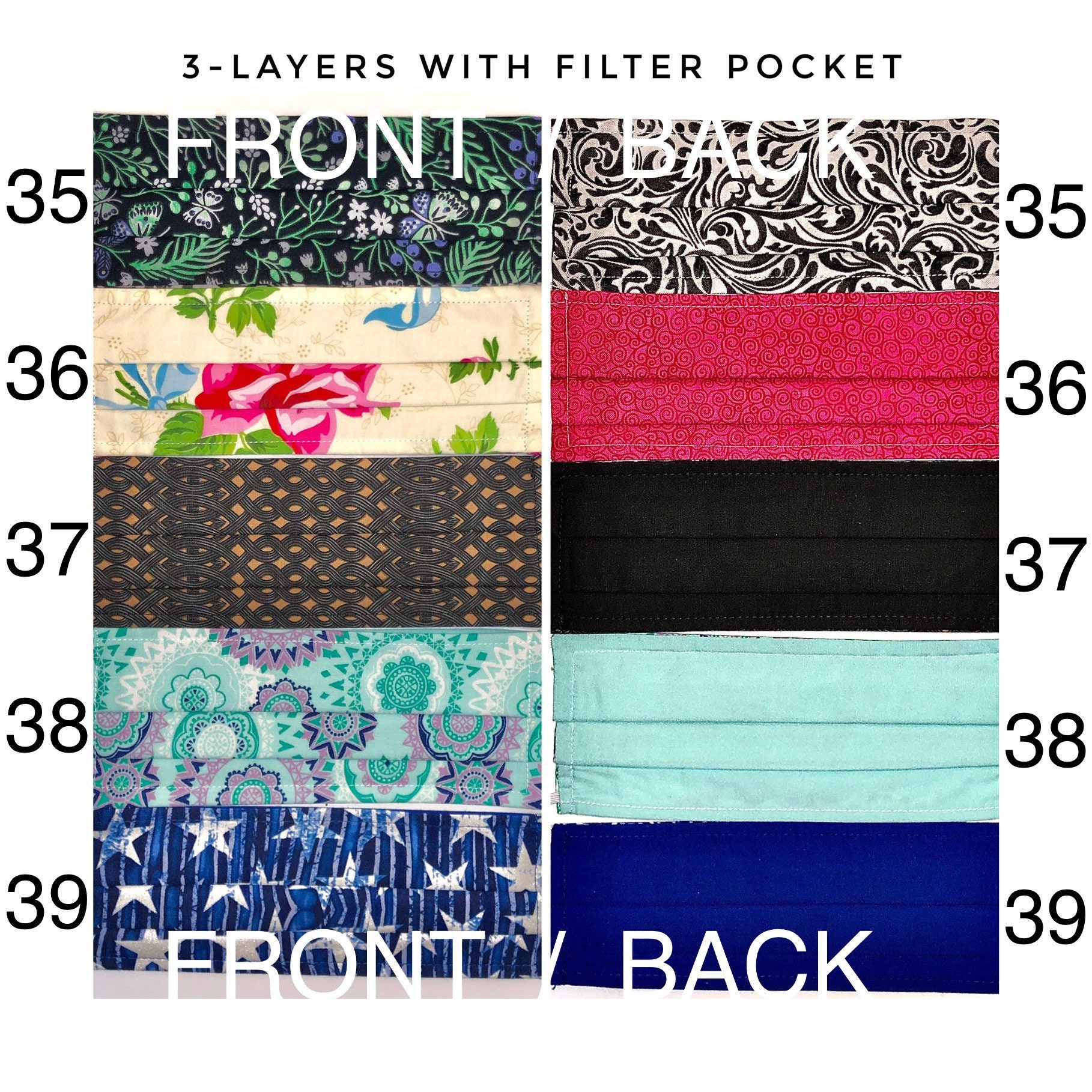 Face Mask With Filter With Pocket SHIPS TODAY 3-layers 100% - Etsy