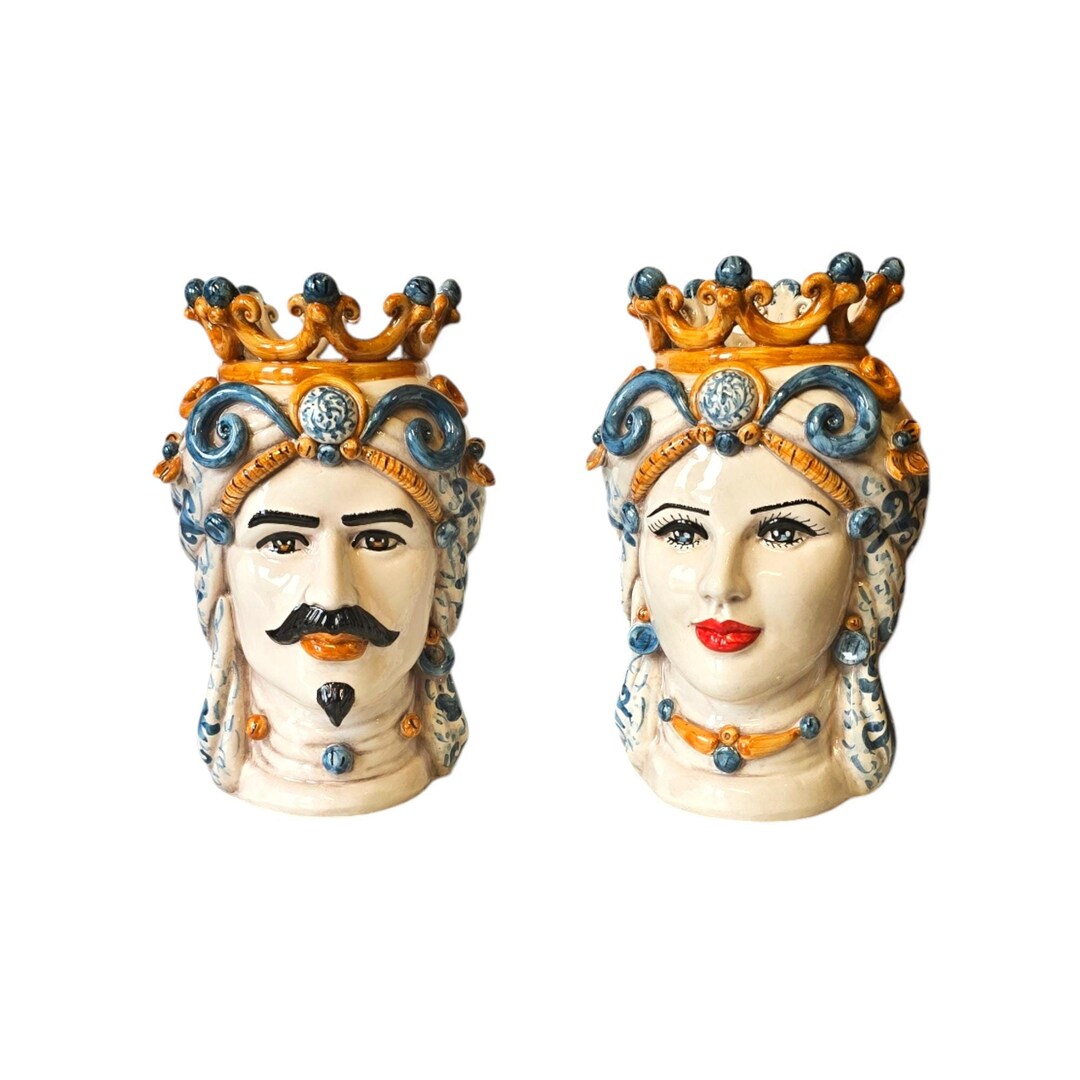 Pair of Moor's Heads With Crown and Swirls H 25 Cm - Etsy