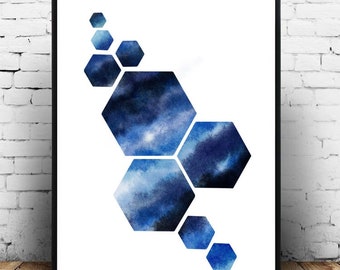 Hexagon Wall Art | Etsy