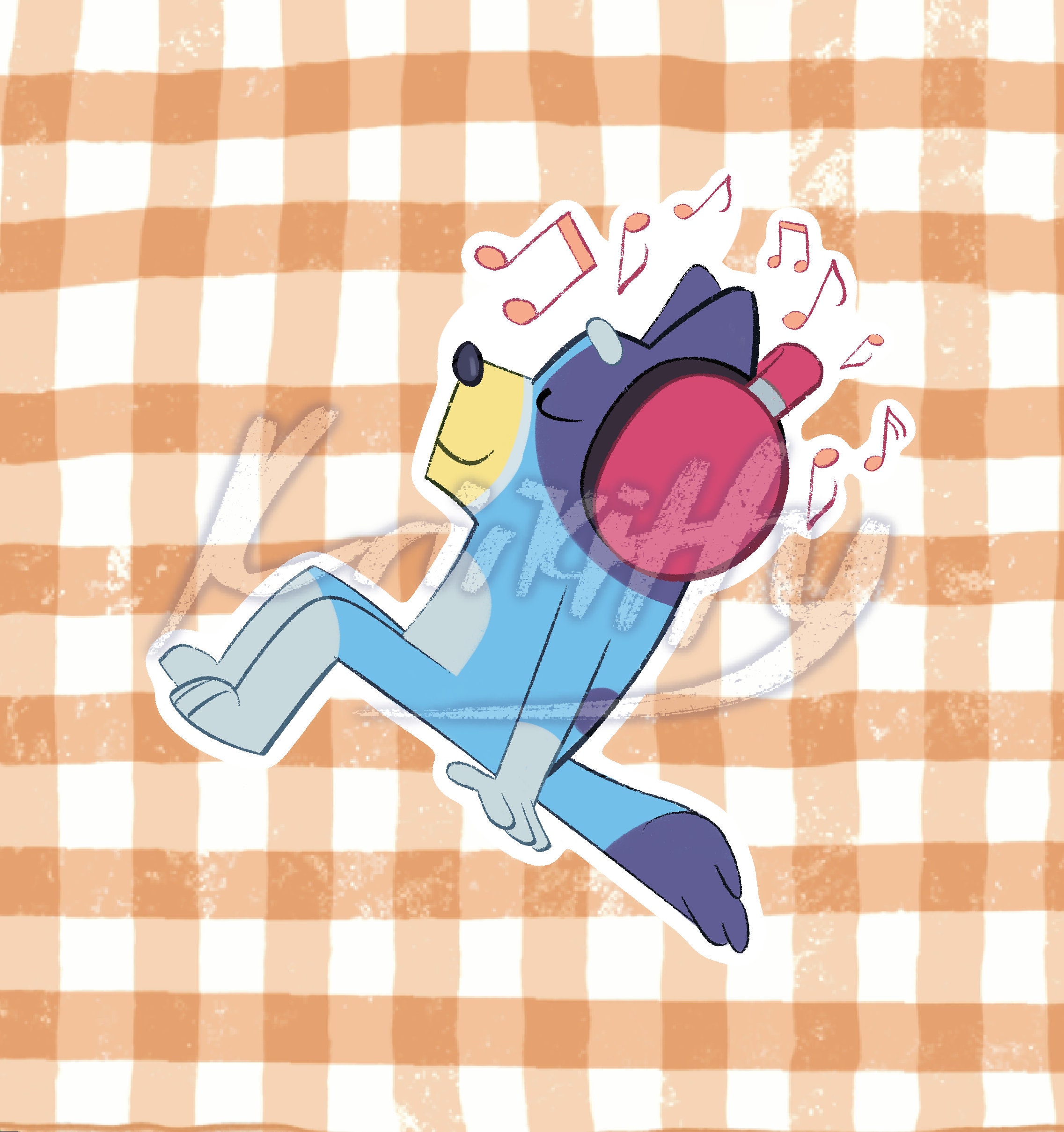 Bluey Headphones Sticker - Etsy