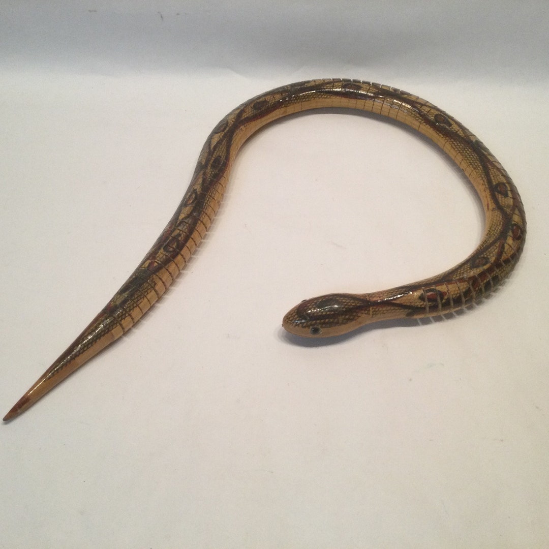 Wooden Articulated Snake Hand Painted Life Like Movement Glass - Etsy