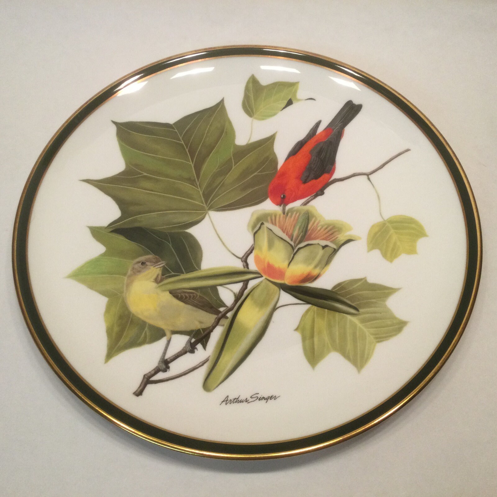 Franklin Mint SONGBIRDS of the World Collector Plate Scarlet Tanager ...