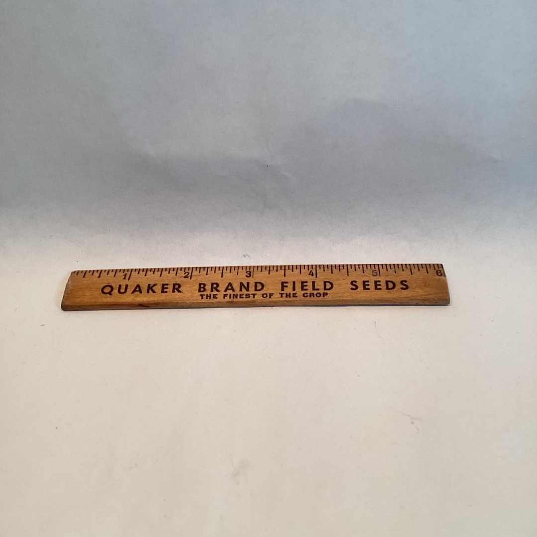 Vintage Quaker Brand Field Seeds Philadelphia PA Advertising Wood Ruler ...