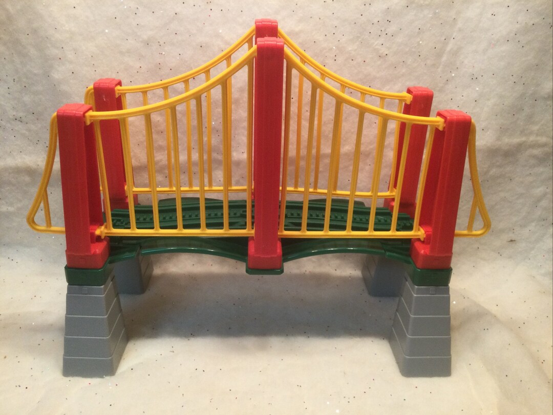 Fisher Price Geotrax Rail & Road System Sky High Suspension Bridge READ ...