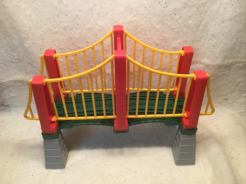 Fisher Price Geotrax Rail & Road System Sky High Suspension Bridge READ ...
