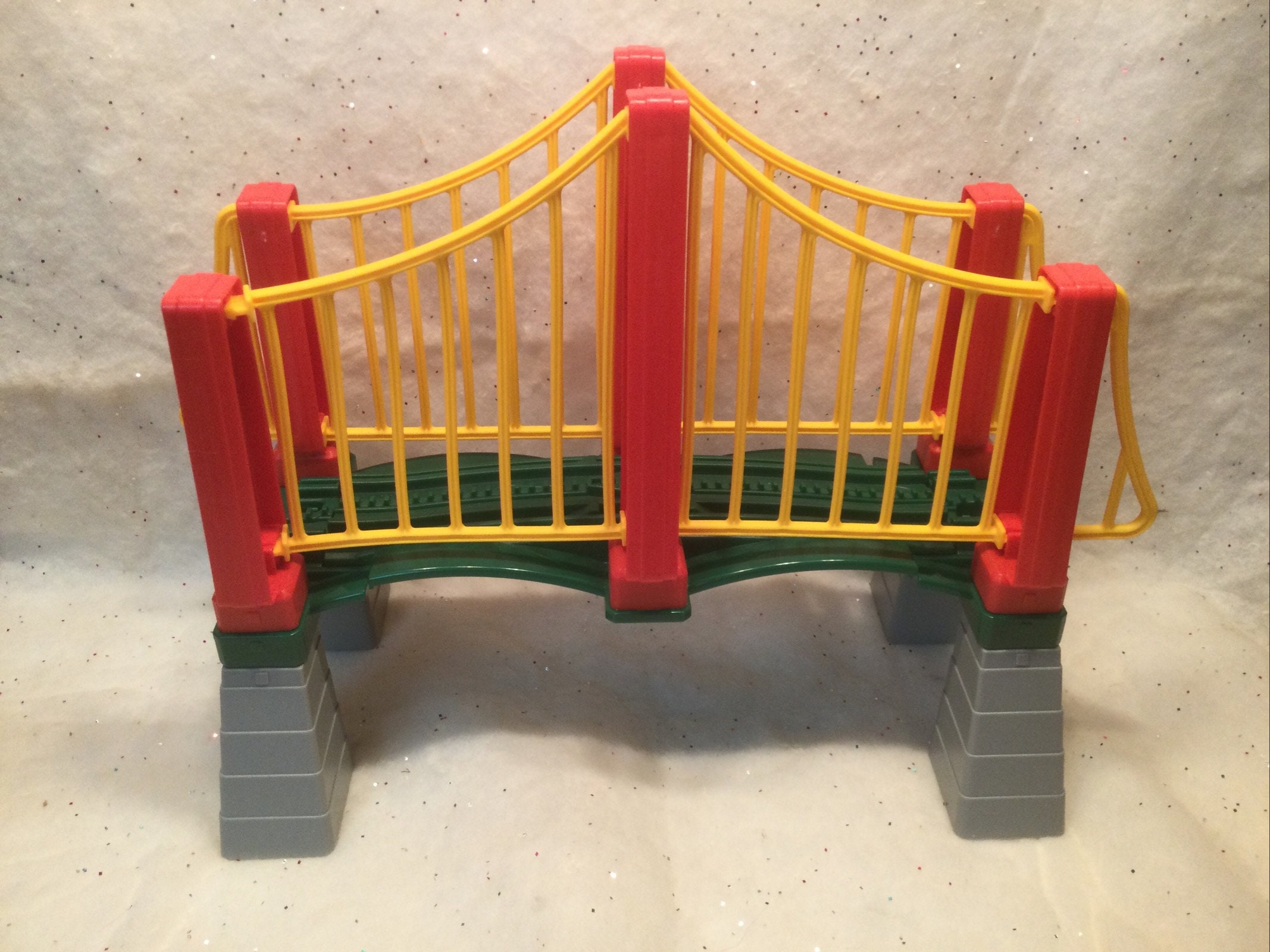 Fisher Price Geotrax Rail & Road System Sky High Suspension Bridge READ ...