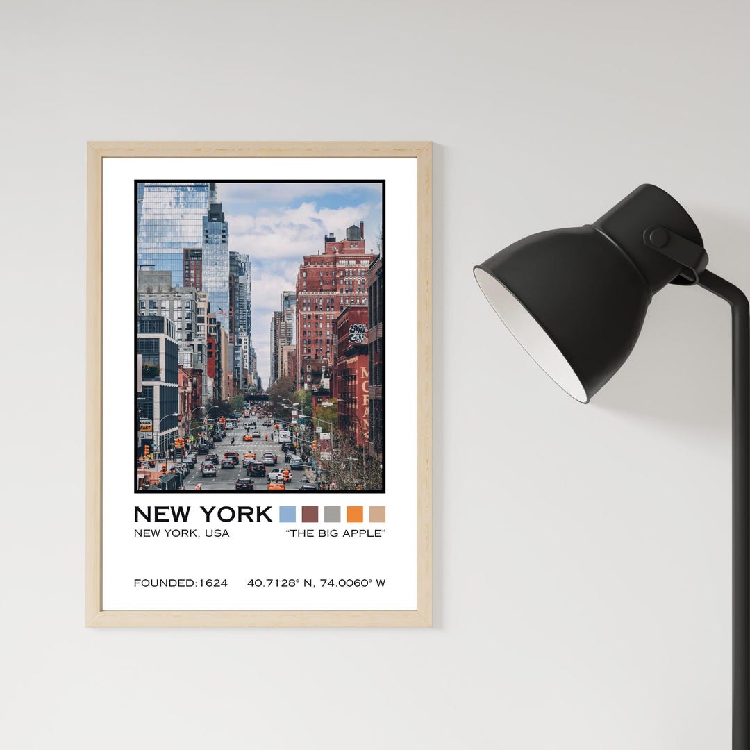 New York City Poster, NYC Skyline Wall Art, Modern Cityscape Print, NYC ...