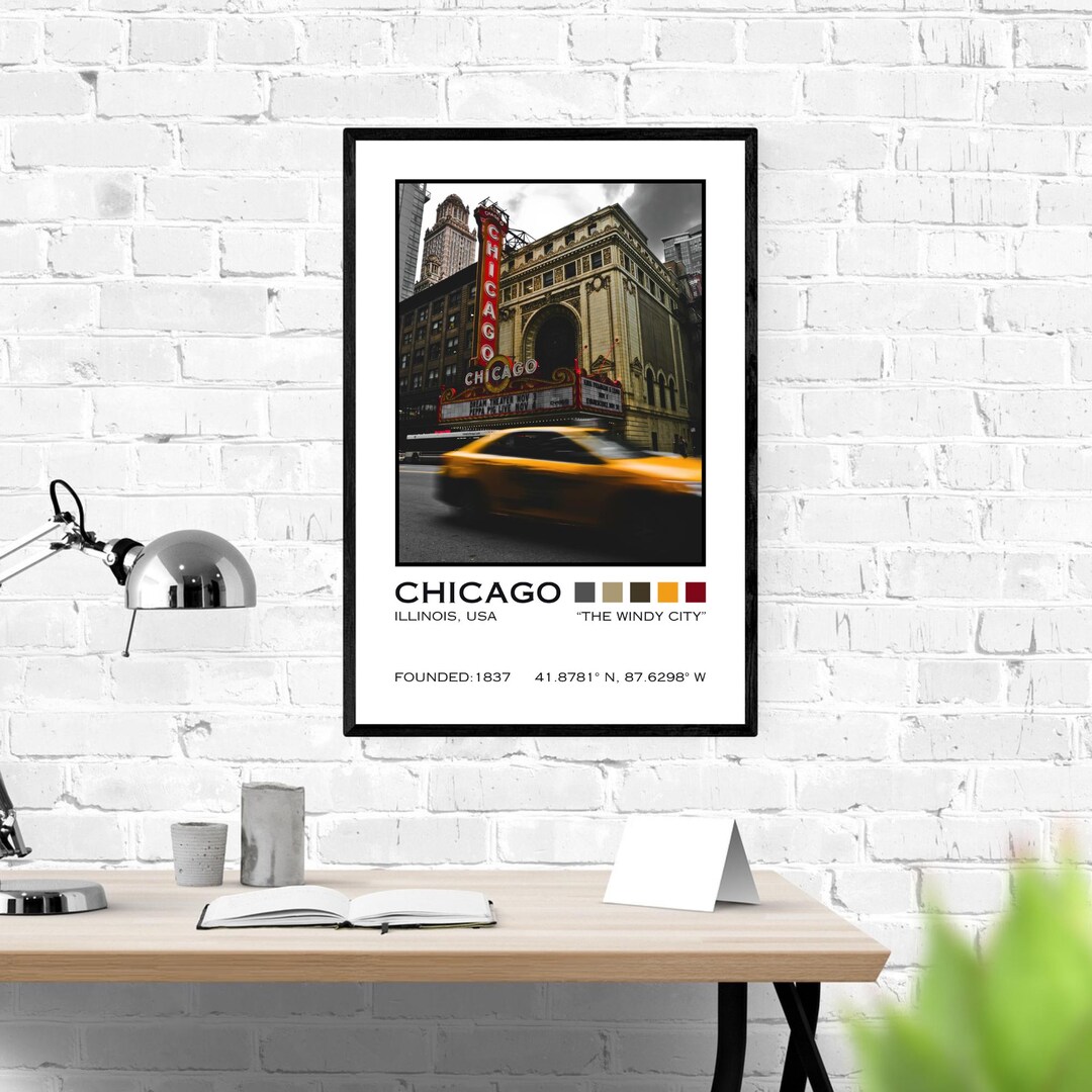 Chicago Wall Art Poster – Stunning Cityscape Print, Urban Photography ...