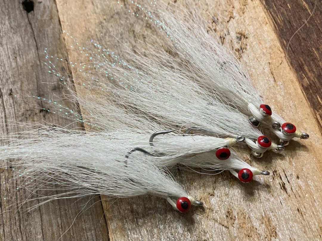 Handmade Clouser Minnows White 6 Pk - Etsy