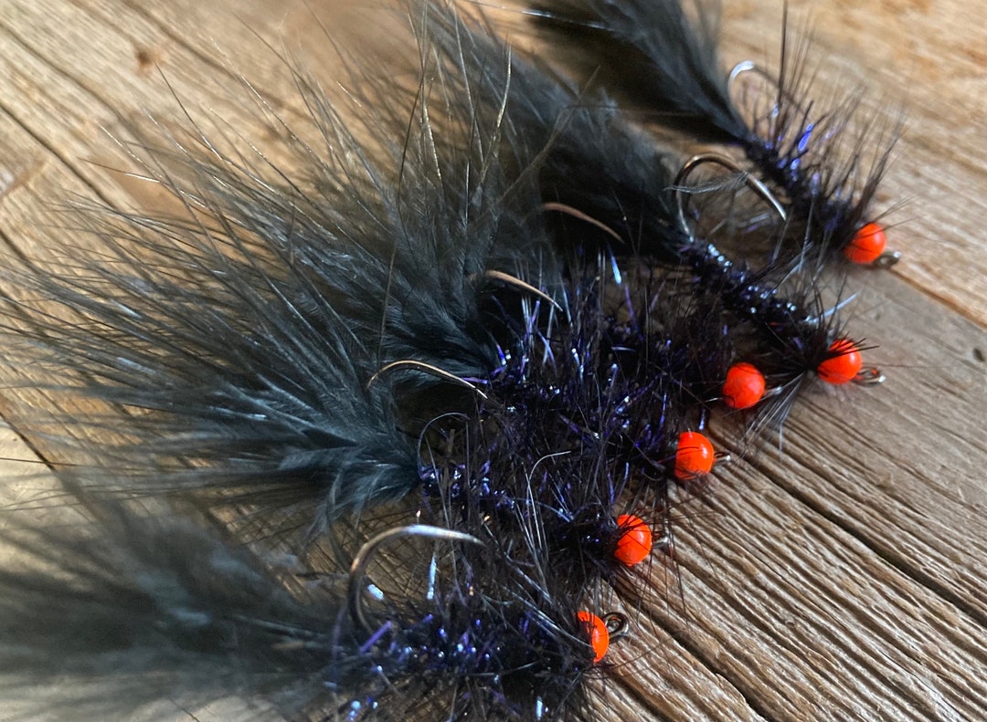 1/2 Dozen (x6) Handmade Woolly Bugger Flies Bead-head Tungsten - Egg ...