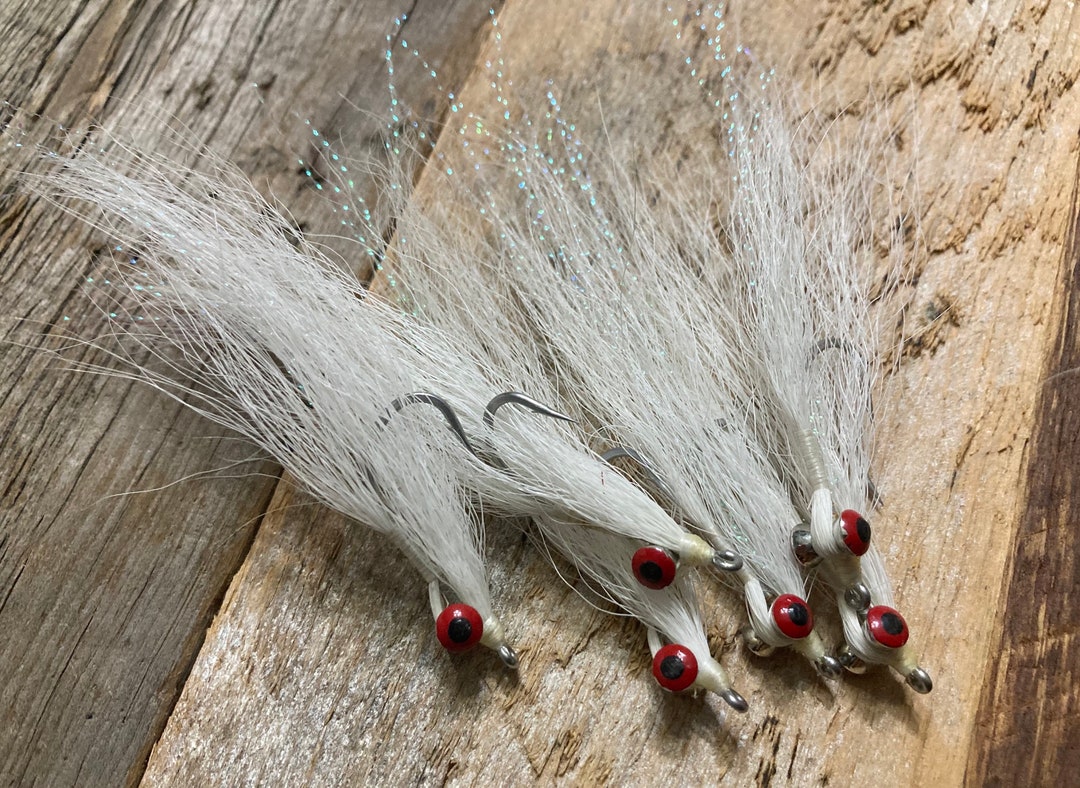 1/2 Dozen (x6) Handmade Clouser Minnows - White - Etsy