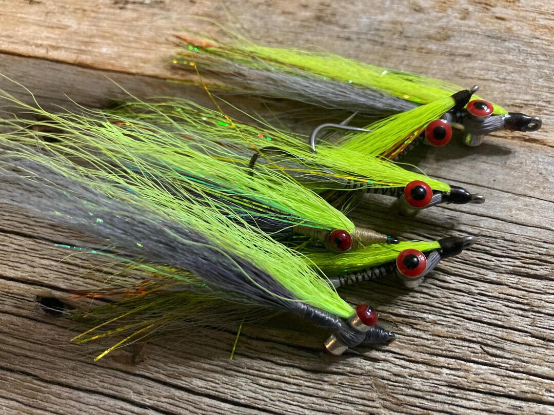 1/2 Dozen (x6) Handmade Clouser Minnows - Electric Shad - Etsy