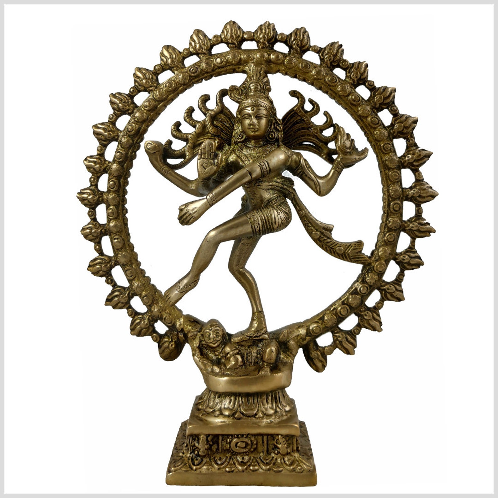 Dancing Shiva Nataraja in Fire Circle Hindu Deity 28 Cm 2.2 Kg Brass ...