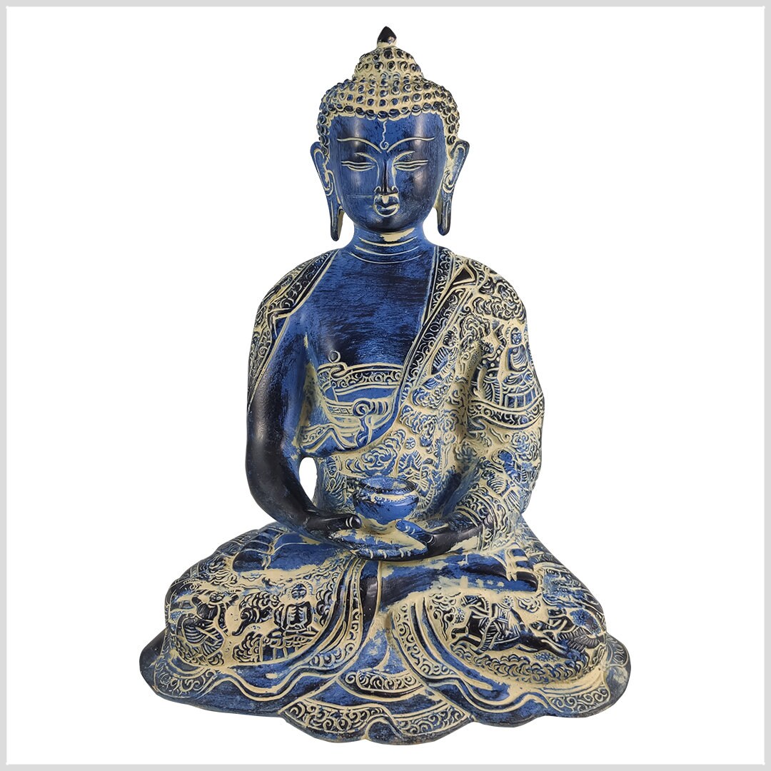 Buddha of Enlightenment Brass Dark Blue Lapis Lazuli 29 Cm 6kg - Etsy