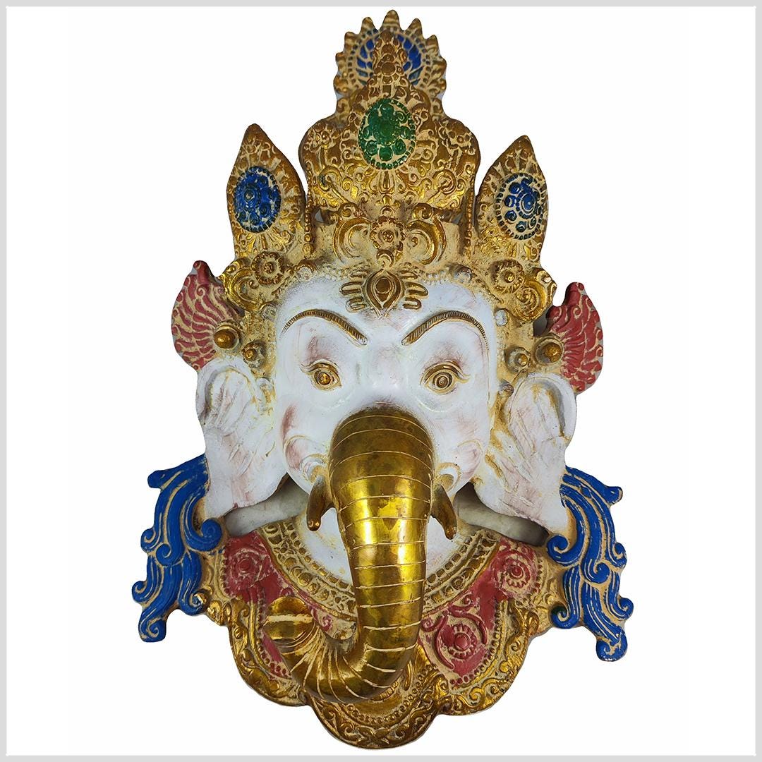 Ganesha Mask Face Wall Hanging 38 Cm 5.7kg - Etsy