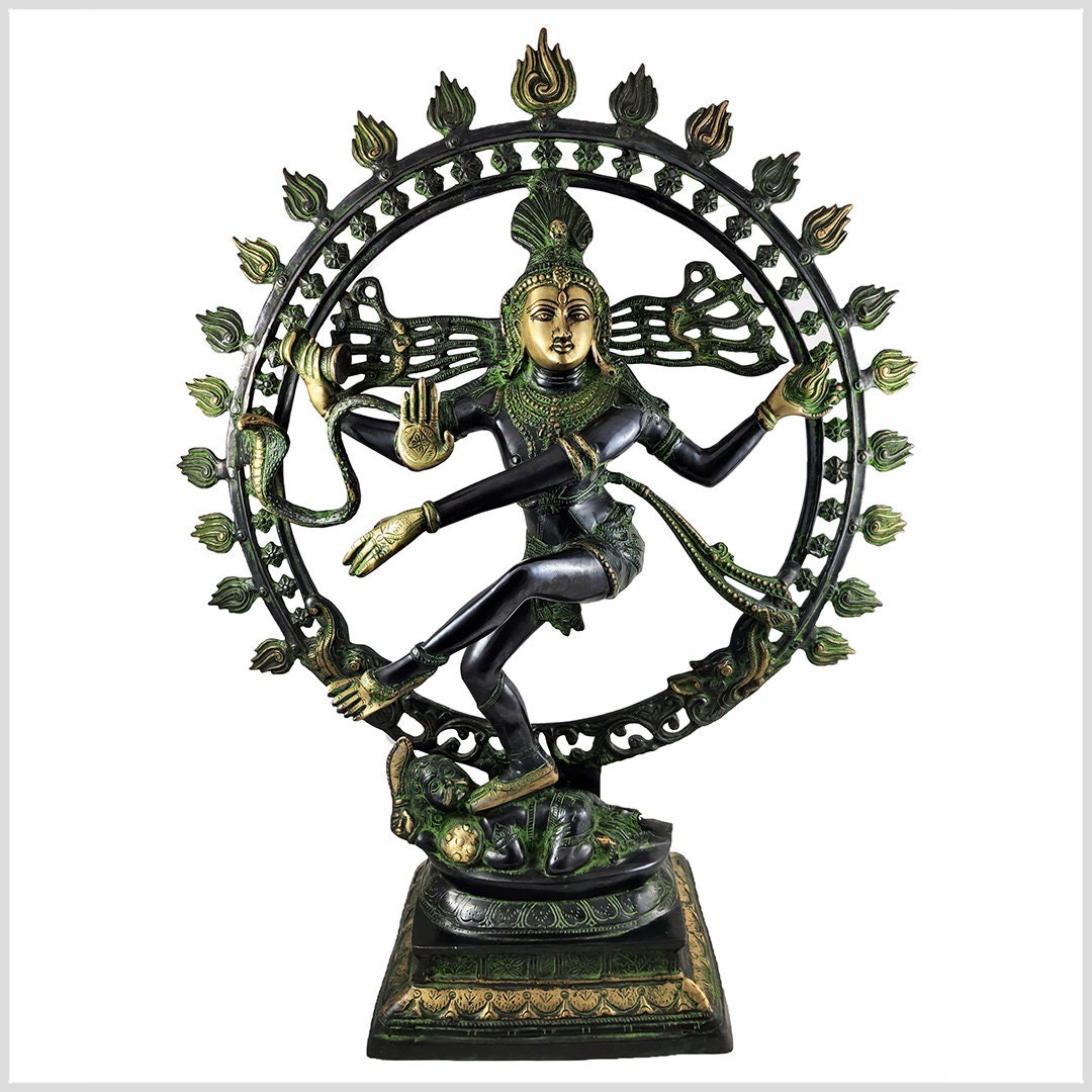 Giant Shiva Brass Black-green Antique 83 Cm 23kg Nataraja Dancing in a ...