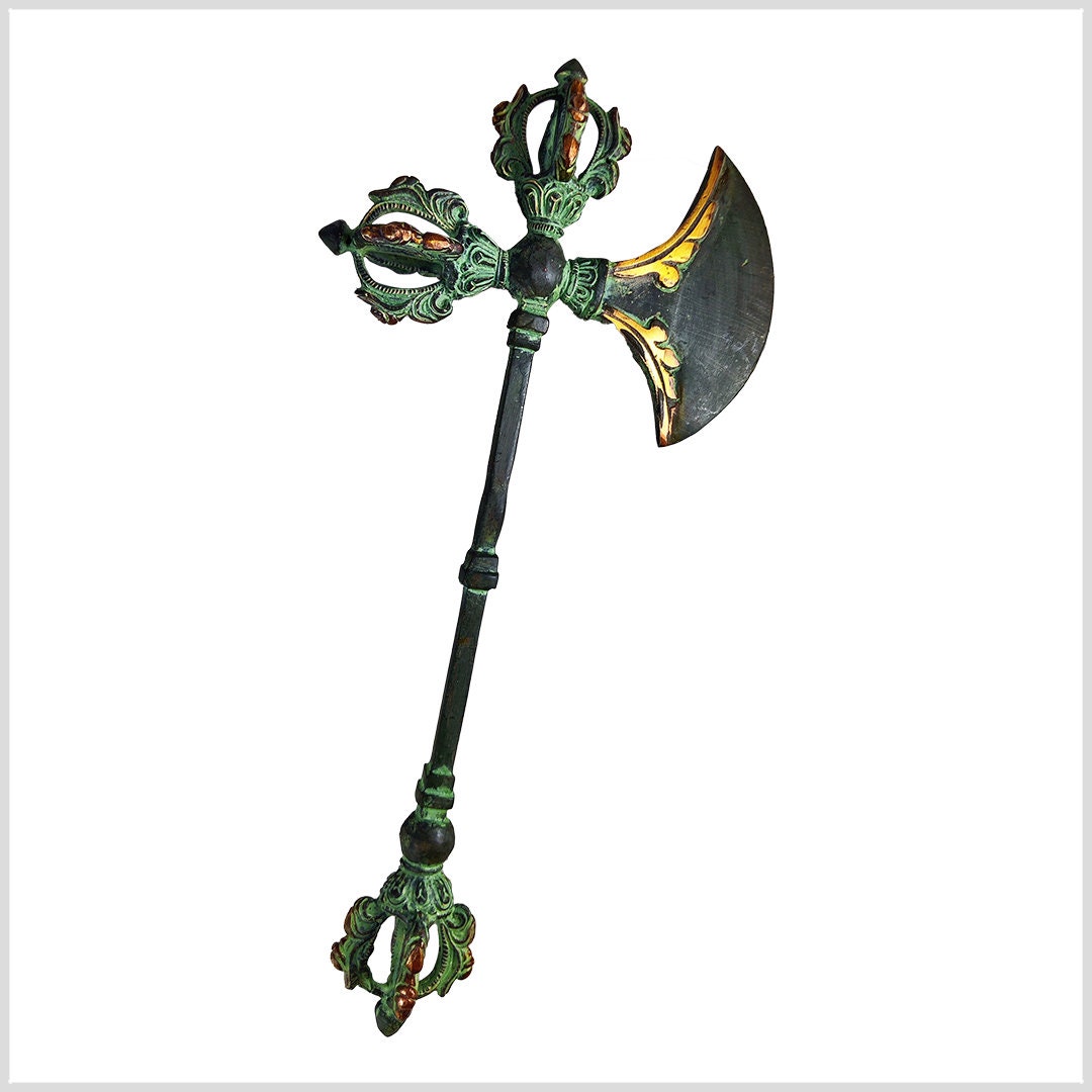 Parashu Lang Tantric Axe Dorje Hatchet Old Green Antique 33 Cm - Etsy