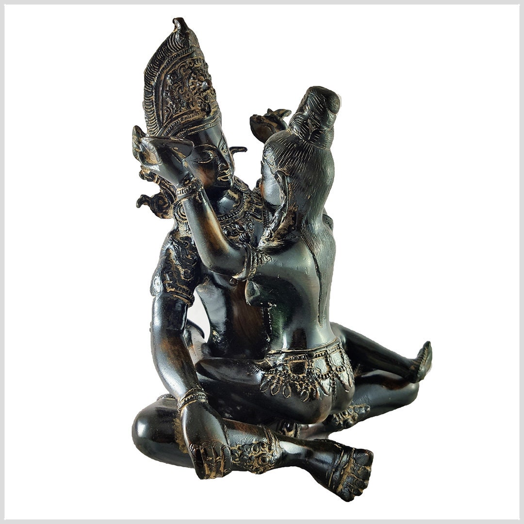 Yab Yum Shakti Statue Brass Antique Green 25 Cm Etsy