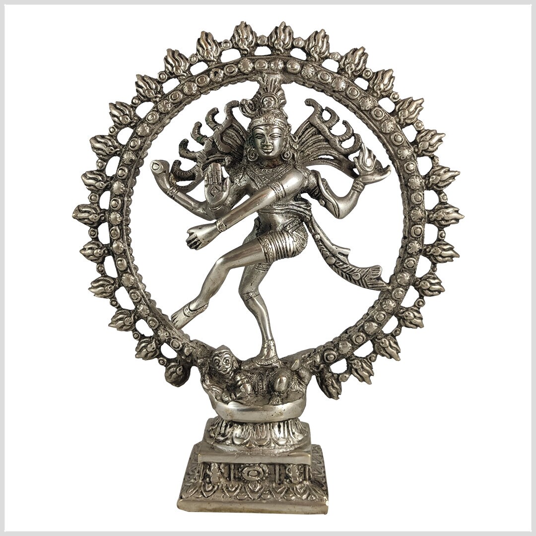 Dancing Shiva in Fire Circle Hindu Deity 29 Cm 2.2kg Brass Silver - Etsy