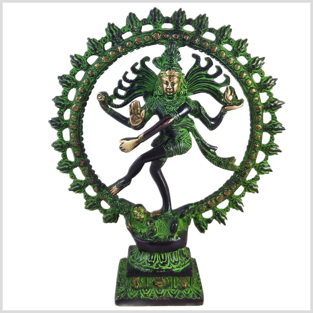 Dancing Shiva Nataraja in Fire Circle Hindu Deity 28 Cm 2.2 Kg Brass ...