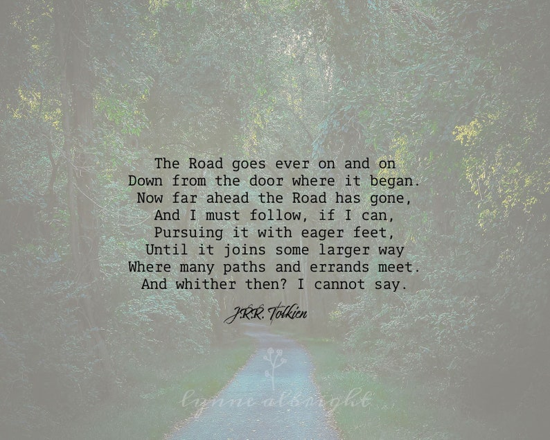 J.R.R. Tolkien Art Print the Road Goes Ever on Lord of the Rings Art ...