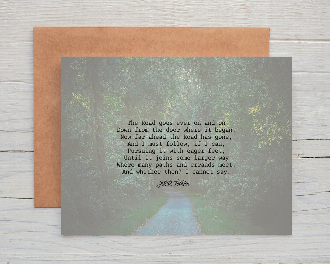 J.R.R. Tolkien Note Cards Lord of the Rings Blank Cards the Road Goes ...