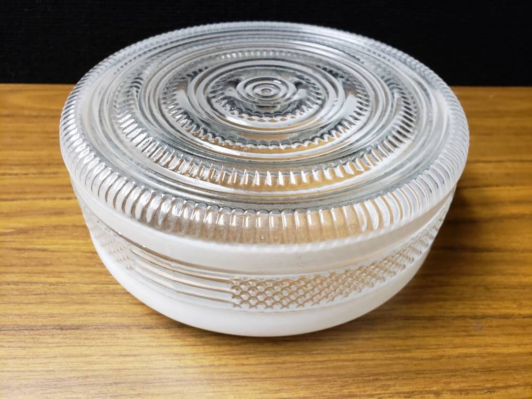 Glass Lampshade Bullseye Flush Mount Ceiling Fixture Mid Century White ...