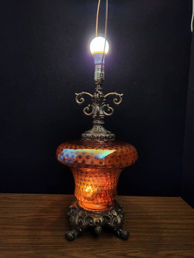 Falkenstein Lamp Amber Carnival Bubble Glass 3 Way Globe Lamp - Etsy
